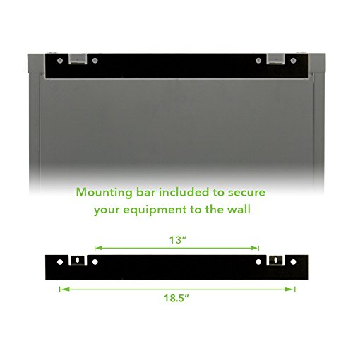 NavePoint 18U Deluxe IT Wallmount Cabinet Enclosure 19-Inch Server Network Rack with Locking Glass Door 24-Inches Deep Black with Shelves