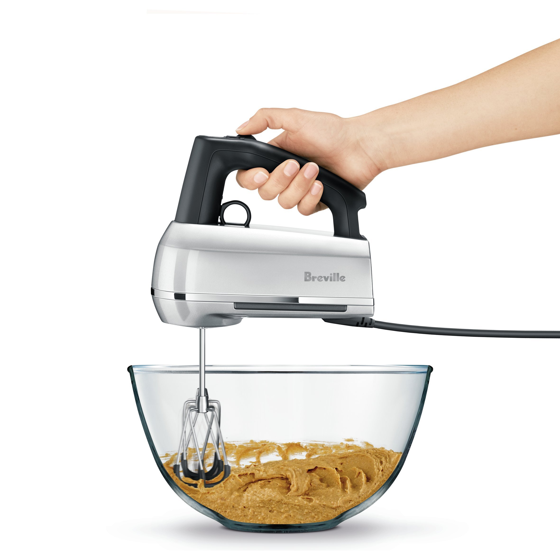 Breville BHM800SIL Handy Mix Scraper Hand Mixer, Silver (Renewed)