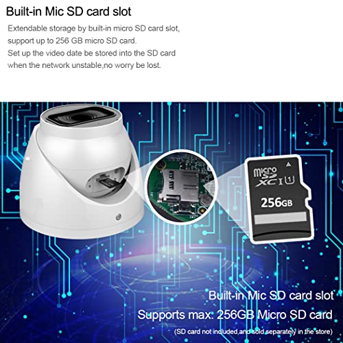 Starlight 4MP IP Camera PoE 2.8mm, Outdoor Turret Security Camera with Built-in Mic, Human/Vehicle Detection,IR 164fts Night Vision, IP67 Weatherproof, CCTV Surveillance System,SD Card Slot(256GB)