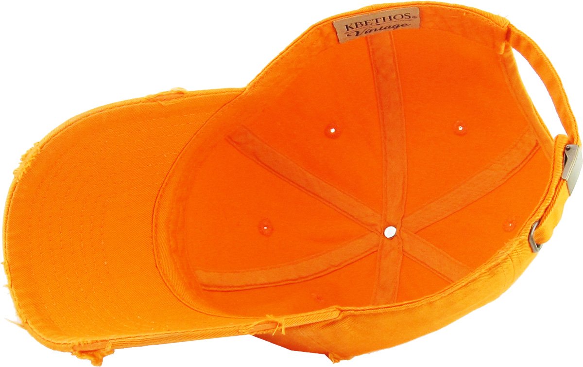 KBETHOS KBE-VINTAGE ORG Vintage Washed Cotton Baseball Cap, Orange