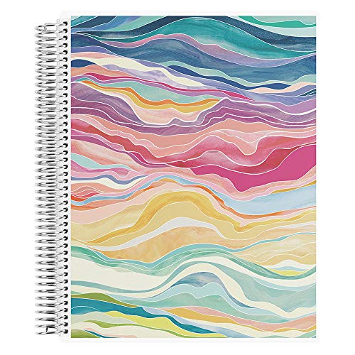 Erin Condren 8.5" x 11" Spiral Bound College Ruled Notebook - Layers Colorful. 160 Lined Page Note Taking & Writing Notebook. 80Lb Thick Mohawk Paper. Stickers Included