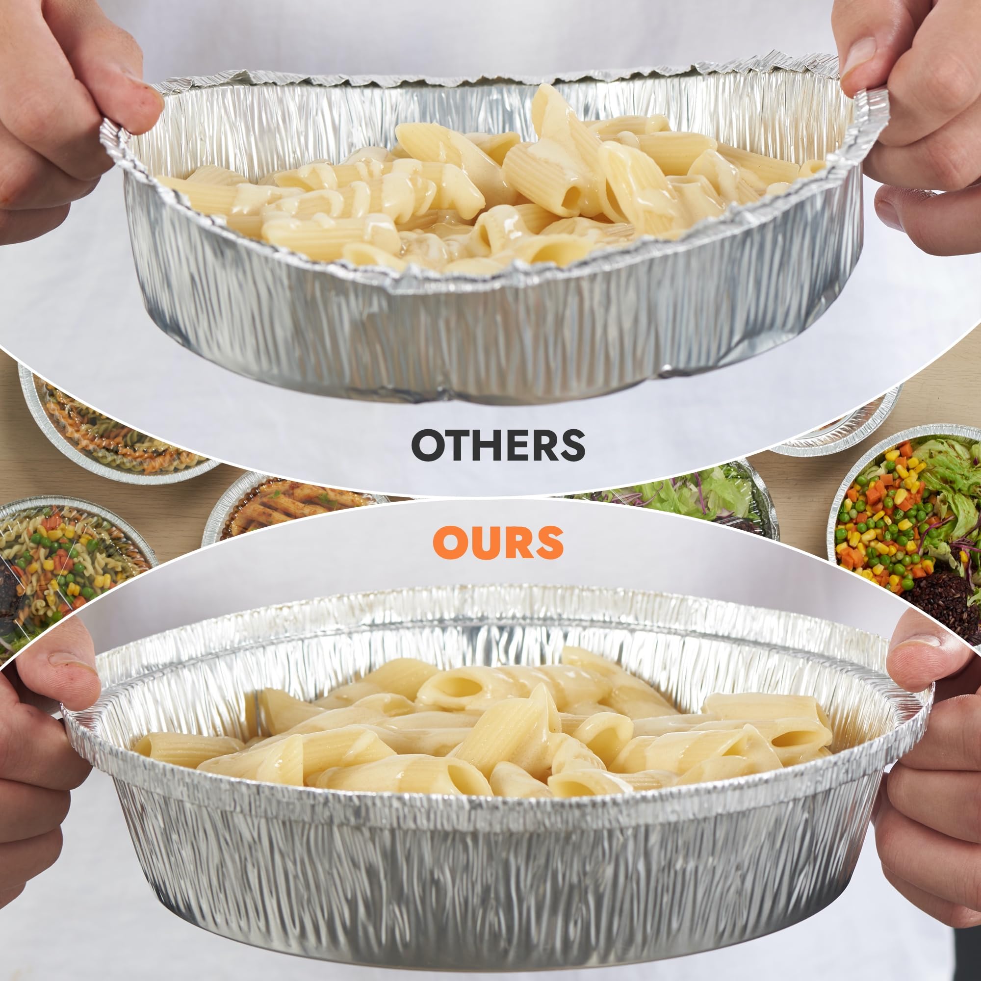 CURTA 8" Round Aluminum Foil Pans with Clear Lids | Heavy Duty | Great for Broiling, Baking, Storage, Roasting, Takeout, Air Fryer | 30 Pack