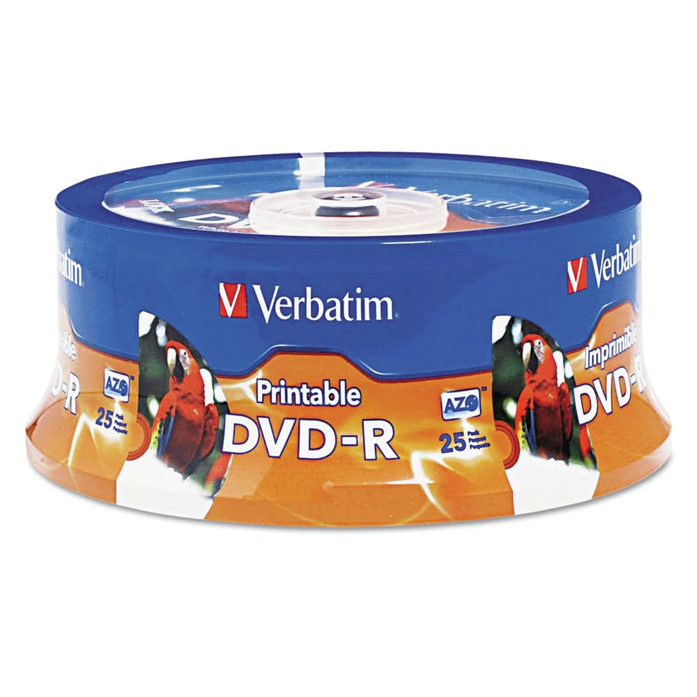 Verbatim 96191 DVD-R Disc, 4.7 GB, 16x, White, 25/Pk