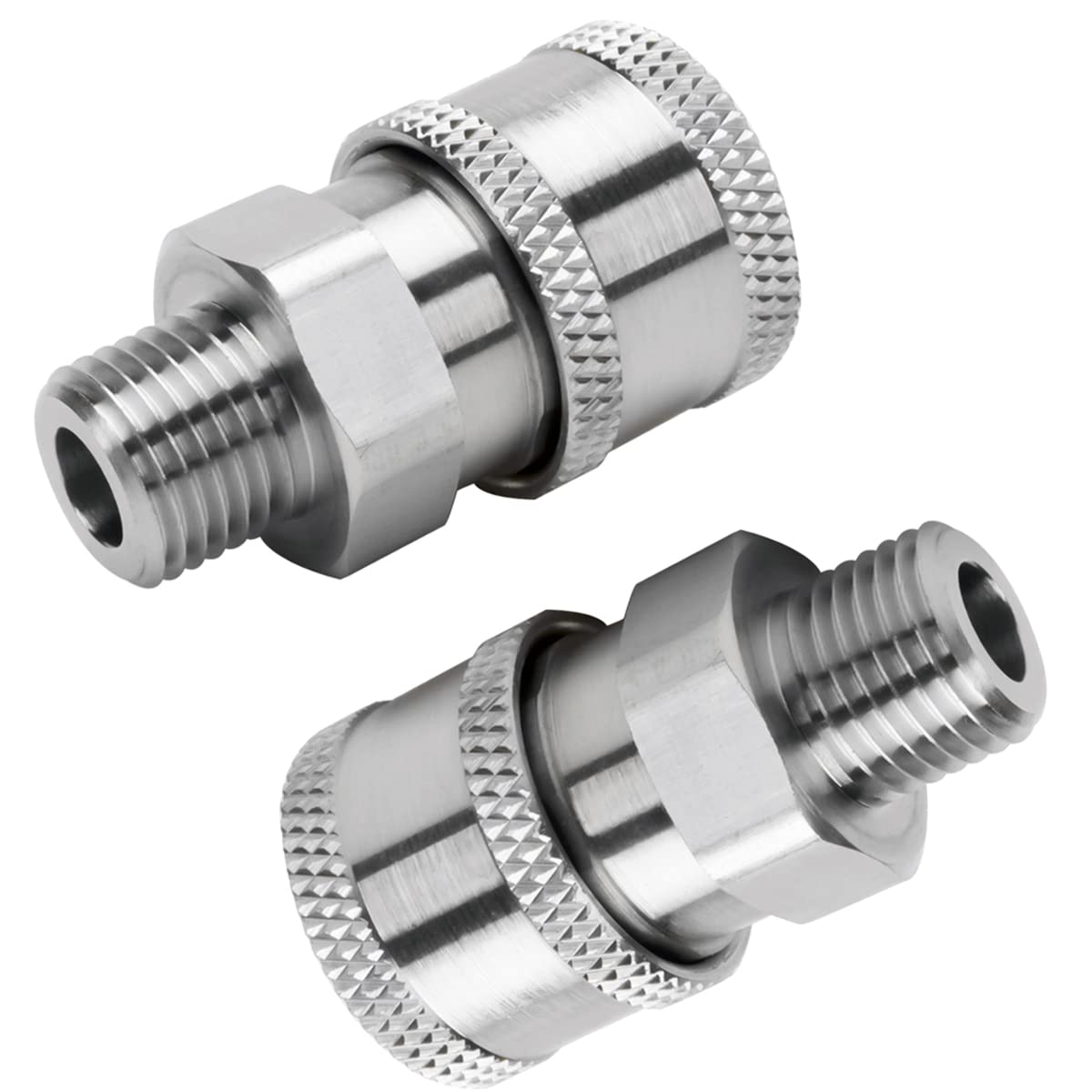 Beduan Pressure Washer Fitting 304 Stainless Steel 1/4" NPT Male Quick Connector Coupler Socket Adapter, 5000 PSI (Pack of 2)