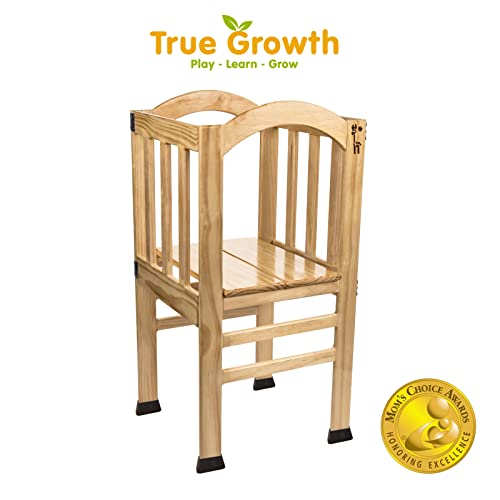 True Growth - True Tot Tower - Kids or Toddler Step Stool - Wood Construction β Varnished