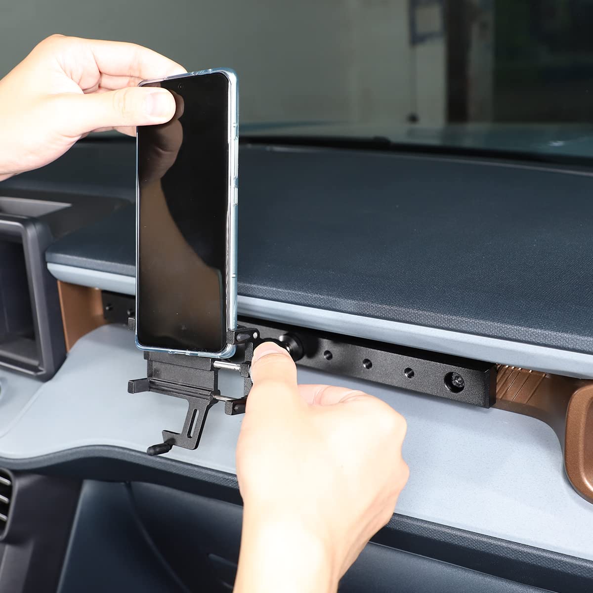 CHEAYAR Multifunctional Car Phone Holder Fit for for*d Maverick 2022 2023, Dash Panel Track Cell Phone Mount for Car Dashboard Air Vent, Handsfree Dash Phone Stand