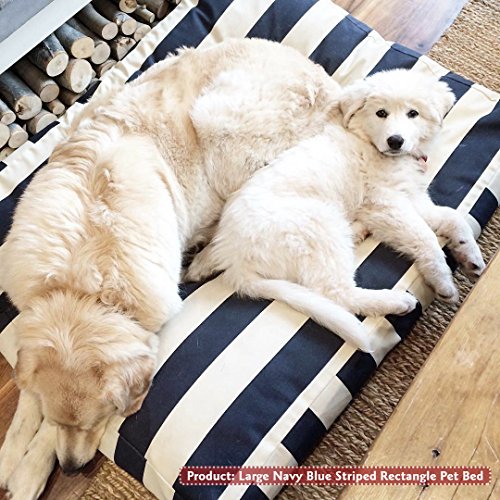 Majestic Pet Vertical Stripe Rectangle Dog Bed, Black, Medium