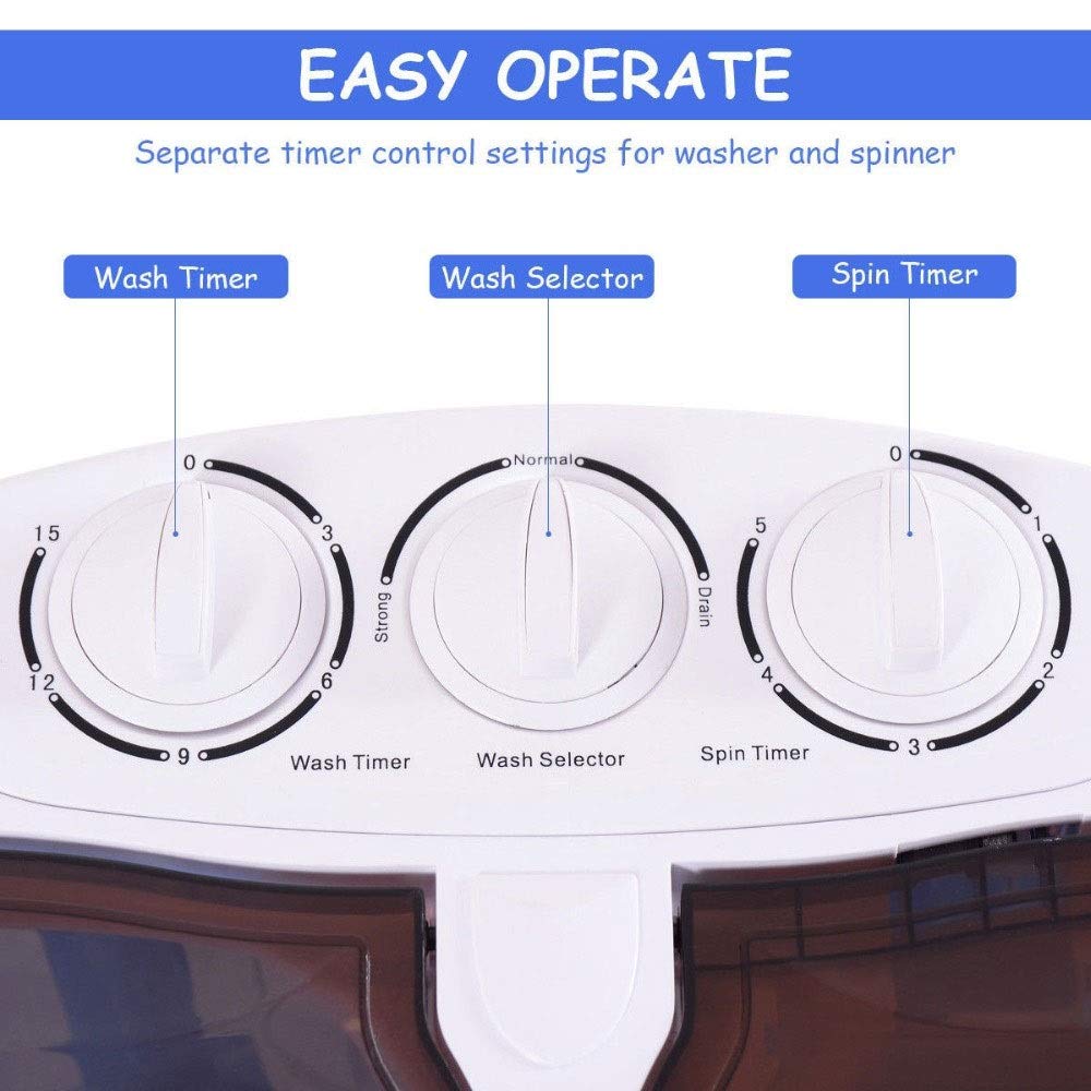 BHVXW Portable Compact Twin Tub Mini Washing Machine Condos Motor Homes RV's Camping Compact Size Washing Machine