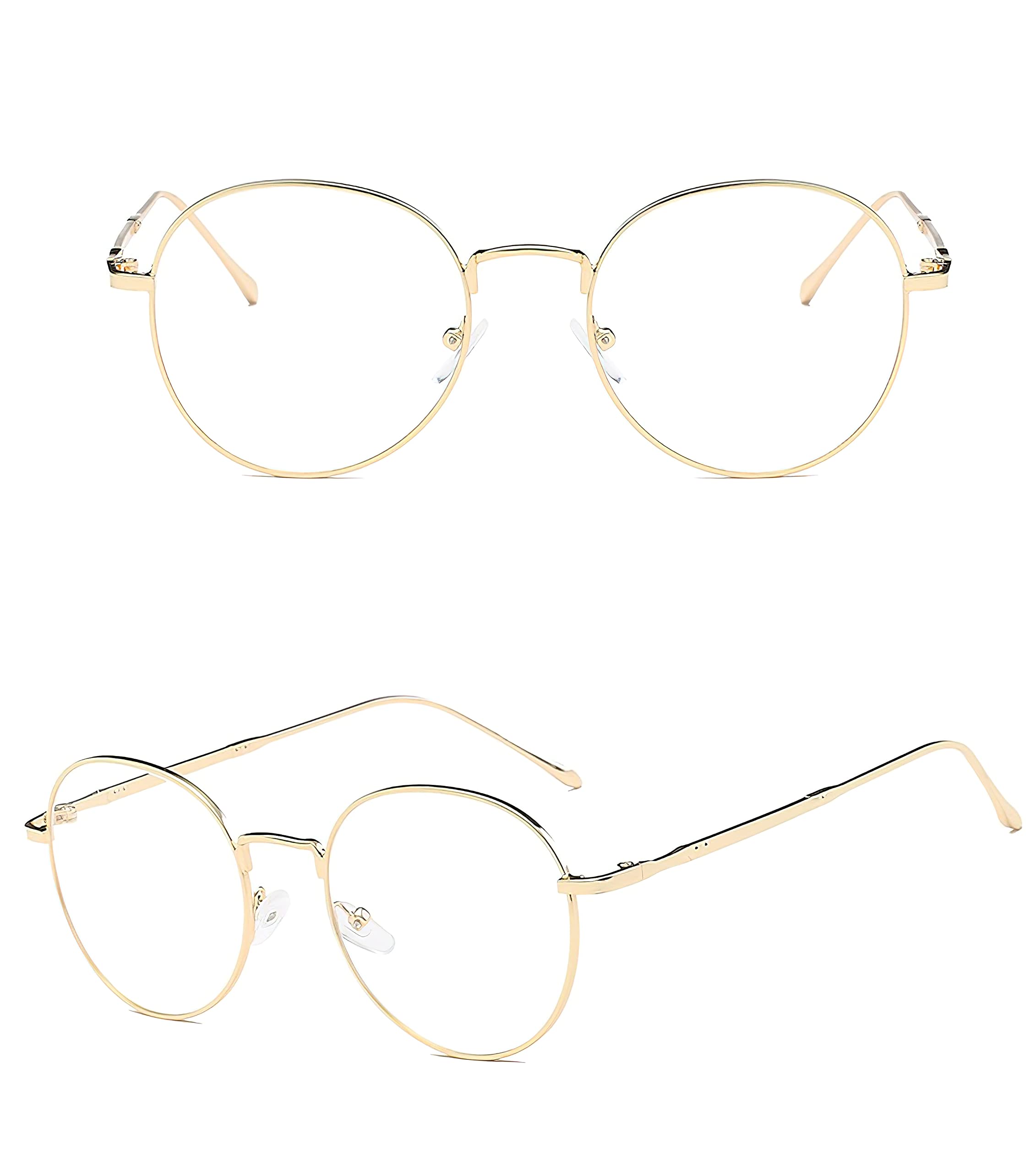 Blue Light Blocking Glasses Women Vintage Metal Round Rim Frame Retro Eyeglasses Women Men
