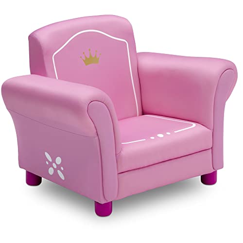 Delta Children Princess Crown Kids Upholstered Chair, Pink