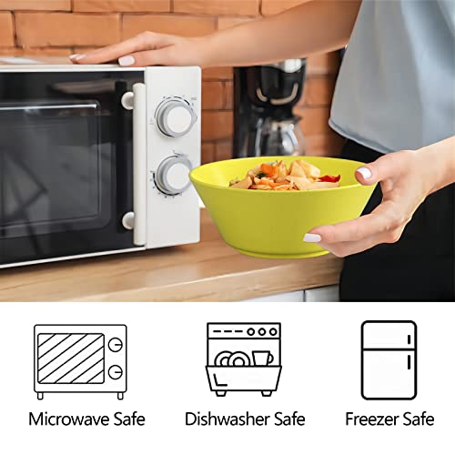 Homestockplus 50 Oz Large Cereal Bowls, Unbreakable Salad Bowl Set of 6, Sturdy and Stackable Serving Bowls, Microwave Dishwasher Safe Color Bowls Set for Oatmeal, Soup, Ramen, Salad, Snack -6 Colors