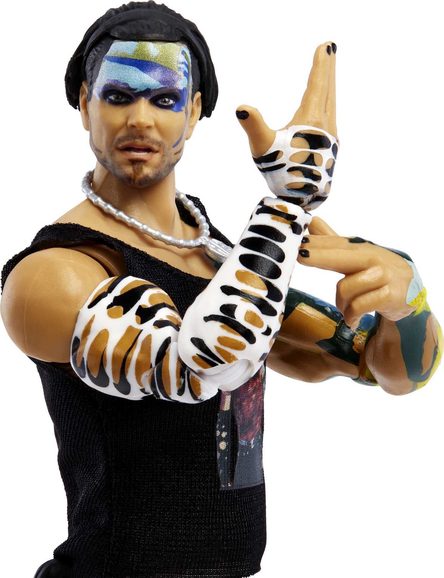 Mattel WWE Ultimate Edition Action Figure & Accessories Set, Jeff Hardy 6-inch Collectible with 30 Articulation Points, Swappable Pieces & Entrance Gear