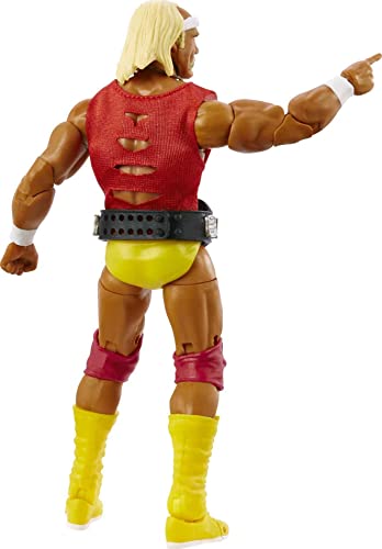 Mattel WWE Ultimate Edition Action Figure & Accessories Set, Hulk Hogan 6-inch Collectible with 30 Articulation Points, Swappable Pieces & Entrance Gear