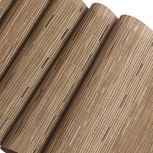 SHACOS Round Table Placemats Set of 4 Wedge Placemats Heat Resistant Round Table Mats Wipe Clean (4, Tan)