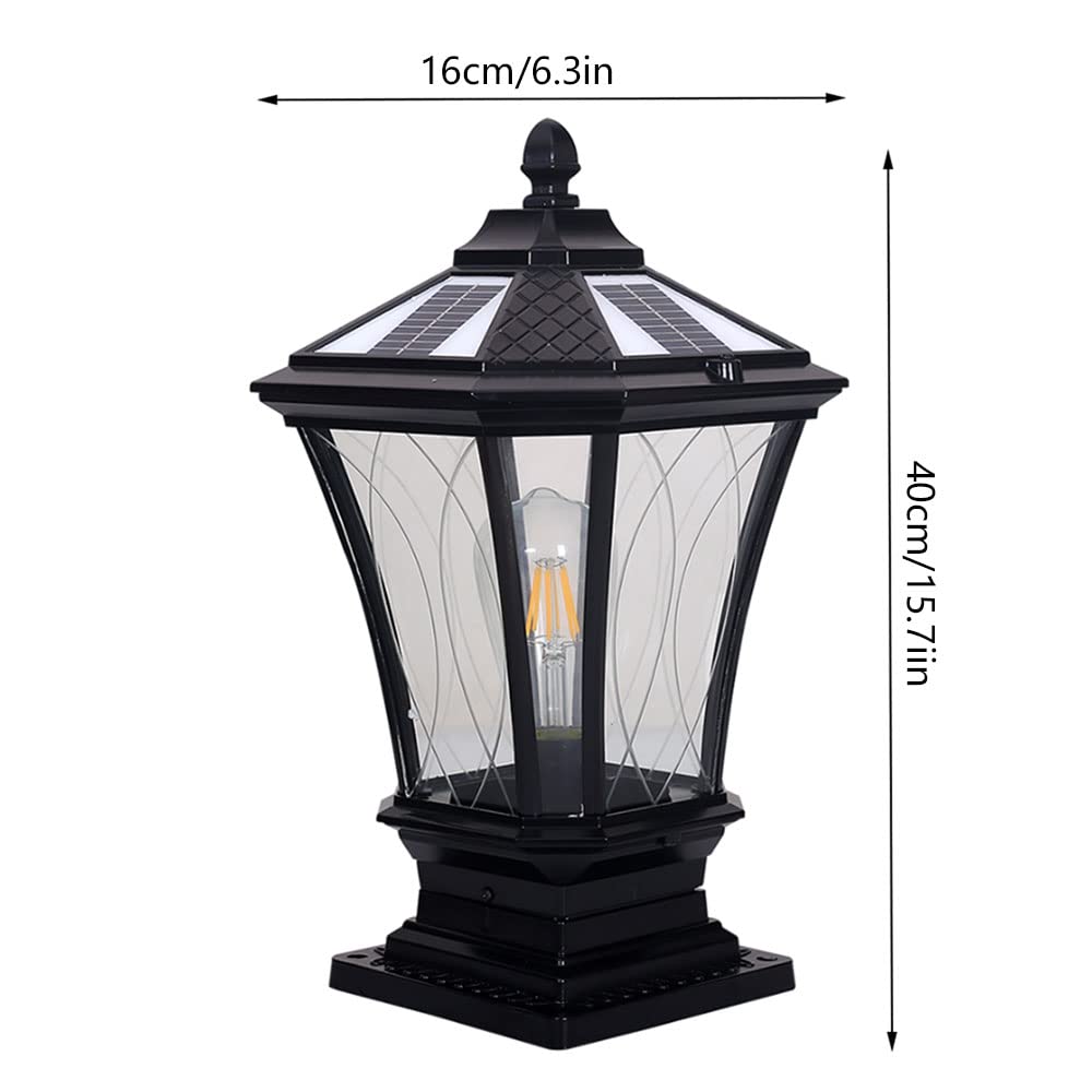 SHUANGZ Solar Post Lights Waterproof and Rust-Proof Aluminum Villa Solar Light Outdoor Fence Pier Mount Vintage Post Lamp for Garden Deck Lighting Home Gate Pillar Lights