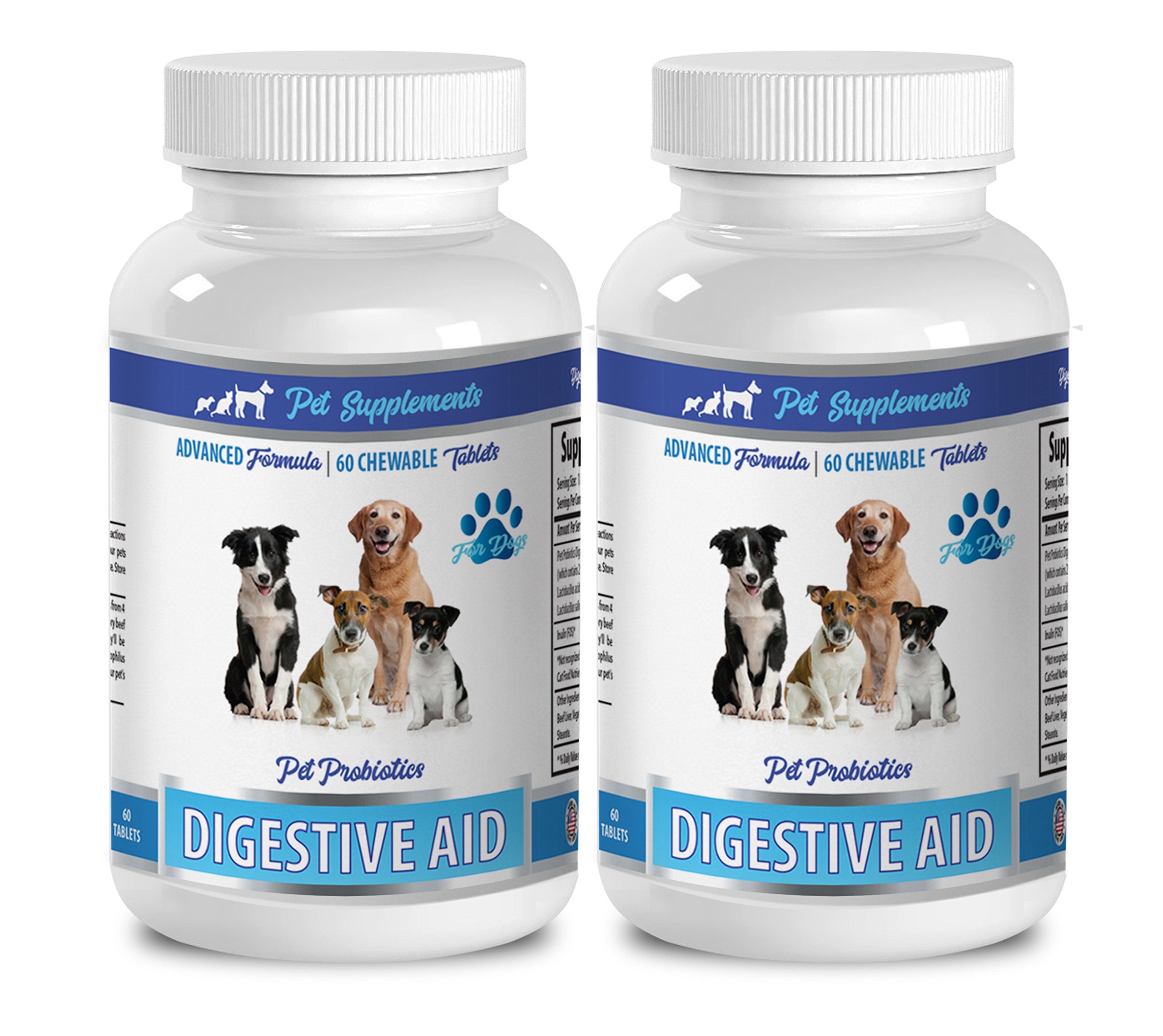 dog digestive support supplement - DOG DIGESTIVE AID PROBIOTICS - NATURAL APPROACH - SOLUTION TO BAD BREATH AND GAS - COUNTER DIARRHEA - dog probiotics - 2 Bottles (120 Treats)