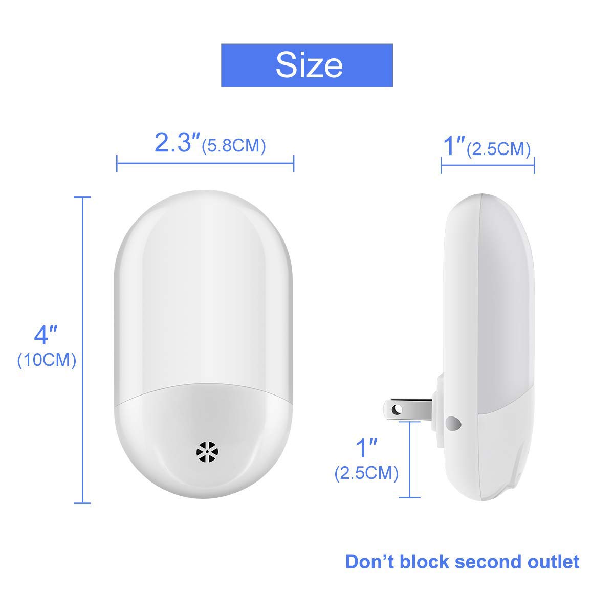 Cusstally 2PCS LED Wall Plug-in Night Light Lamp with Automatic Light Sensor Warm White/Electric Outlet Plug Nightlight for Bathroom Toddler Kids Baby Room(US Plug)