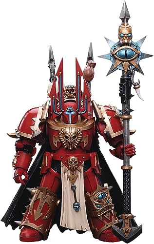 JoyToy Warhammer 40K: Chaos Space Marines Crimson Slaughter Sorcerer Lord in Terminator Armour 1:18 Scale Figure