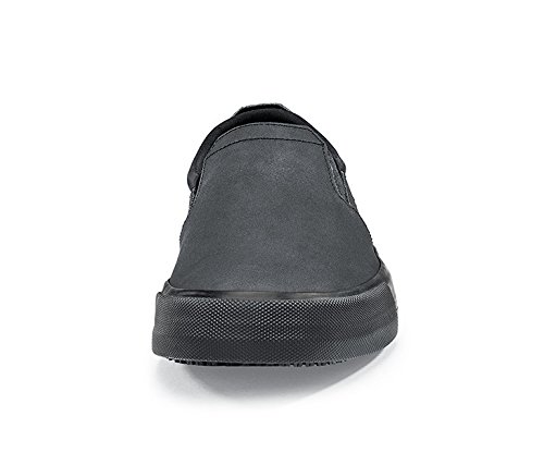 Shoes for Crews Ollie II, Mens, Women's, Unisex Slip Resistant Work Shoe Sneaker, Black Leather, Men's Size 13/Women's Size 14.5