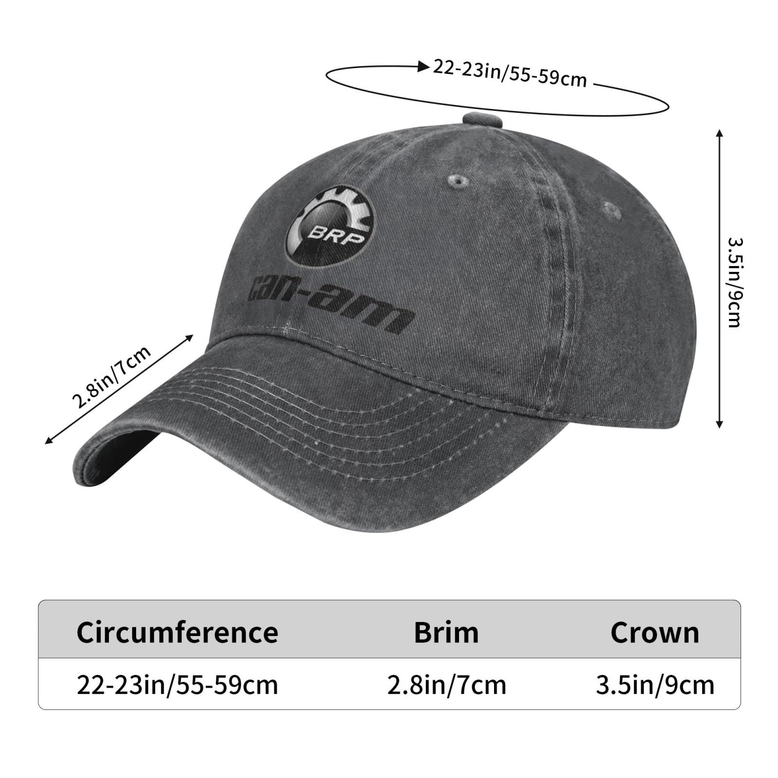 Can Am Hat for Men Baseball Cap Vintage Dad Hat Adjustable Breathable Classic Casual Denim Hat for Sun Protection Running Hiking