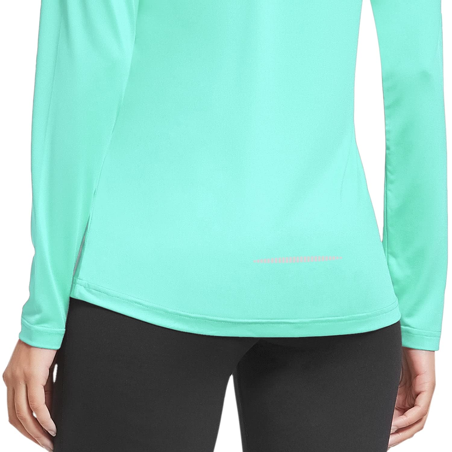 BALEAF Women's Long Sleeve Running Shirts Workout Tops Athletic Gym Hiking T-Shirts Moisture Wicking Quick Dry Lightweight Stretchy Aqua Size L
