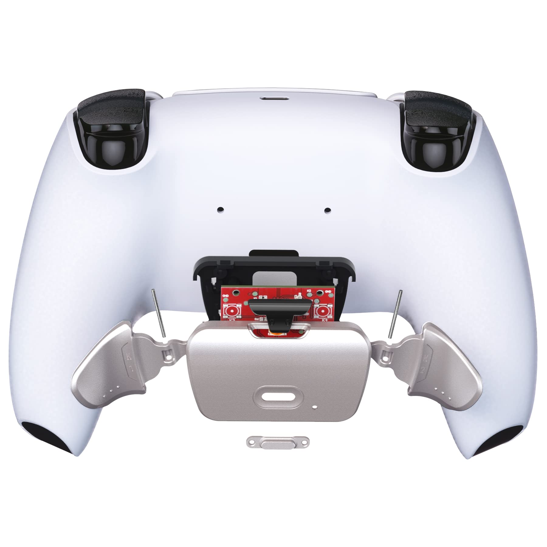 Silver Real Metal Buttons (RMB) Version K1 K2 Buttons Housing & Remap PCB Board for PS5 Controller eXtremeRate Rise Remap Kit – NOT Included The Controller & Flex Cables and Other Rise Accessories