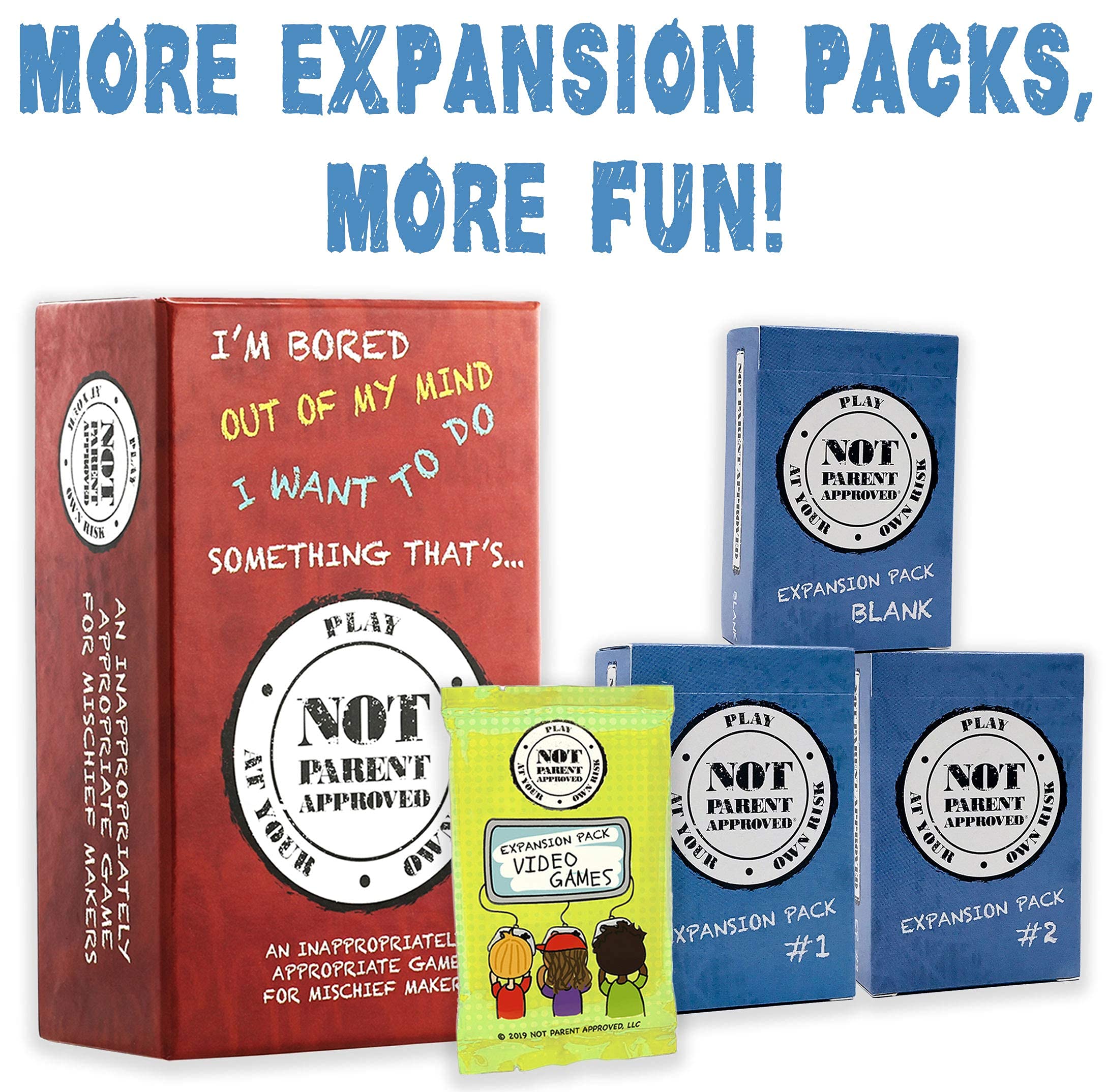 Not Parent Approved: The Original, Hilarious Family Party Game and Expansion Pack #1 Bundle