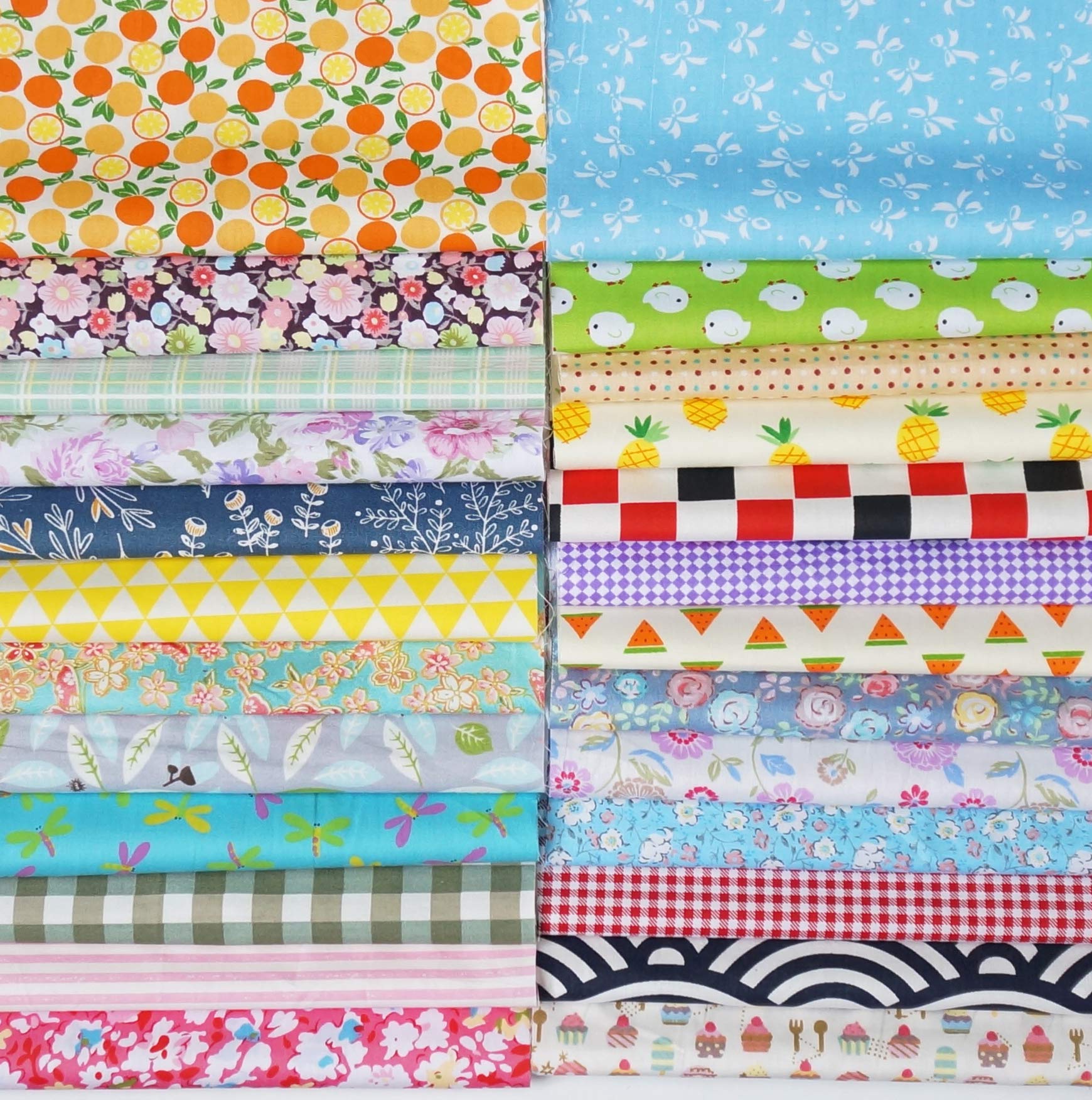 Cotton Fabric Squares Misscrafts 25pcs 30 x 30cm Quilting Fabric Bundle Patchwork Pre-Cut Quilt Squares for DIY Sewing Scrapbooking Quilting Dot Pattern