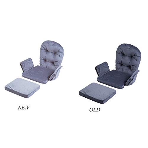 Zerone Soft Velvet Cotton Chair Cushions and Stool Pad Set,Glider Rocker Replacement Cushions,Glider Rocker Replacement Cushions with Storage Pockets