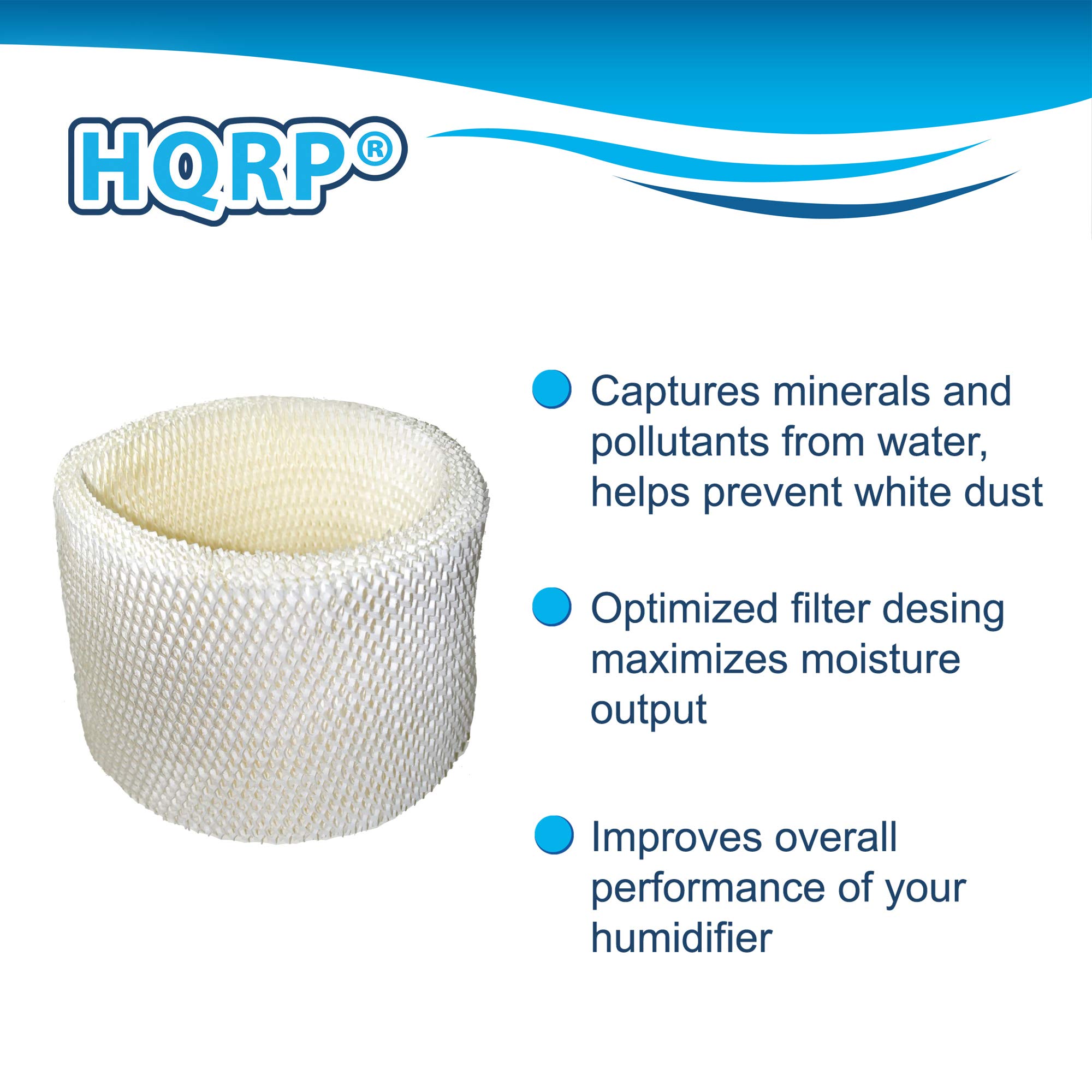 HQRP 3-Pack Wick Filter HC888 HC888N Compatible with Honeywell Filter C HCM-890 HEV320 Series HEV320B HEV320W HCM-890B HCM-890C HCM-890BTG HCM89020 HCM-890MTG Humidifiers