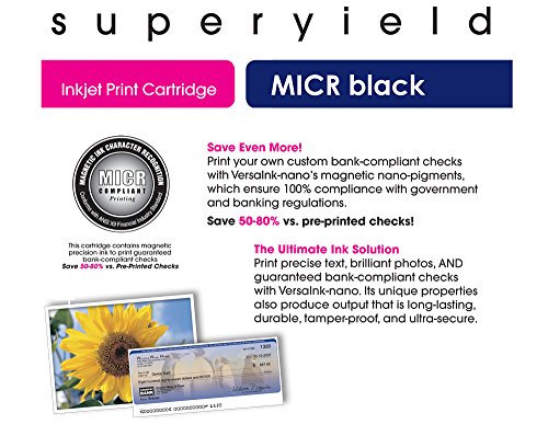 VersaInk-Nano HP 62 MX, XL Black MICR Ink Cartridge for Check Printing