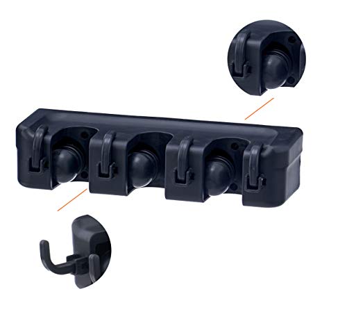 Superio Mop & Broom organizer 3-Slots (Black)