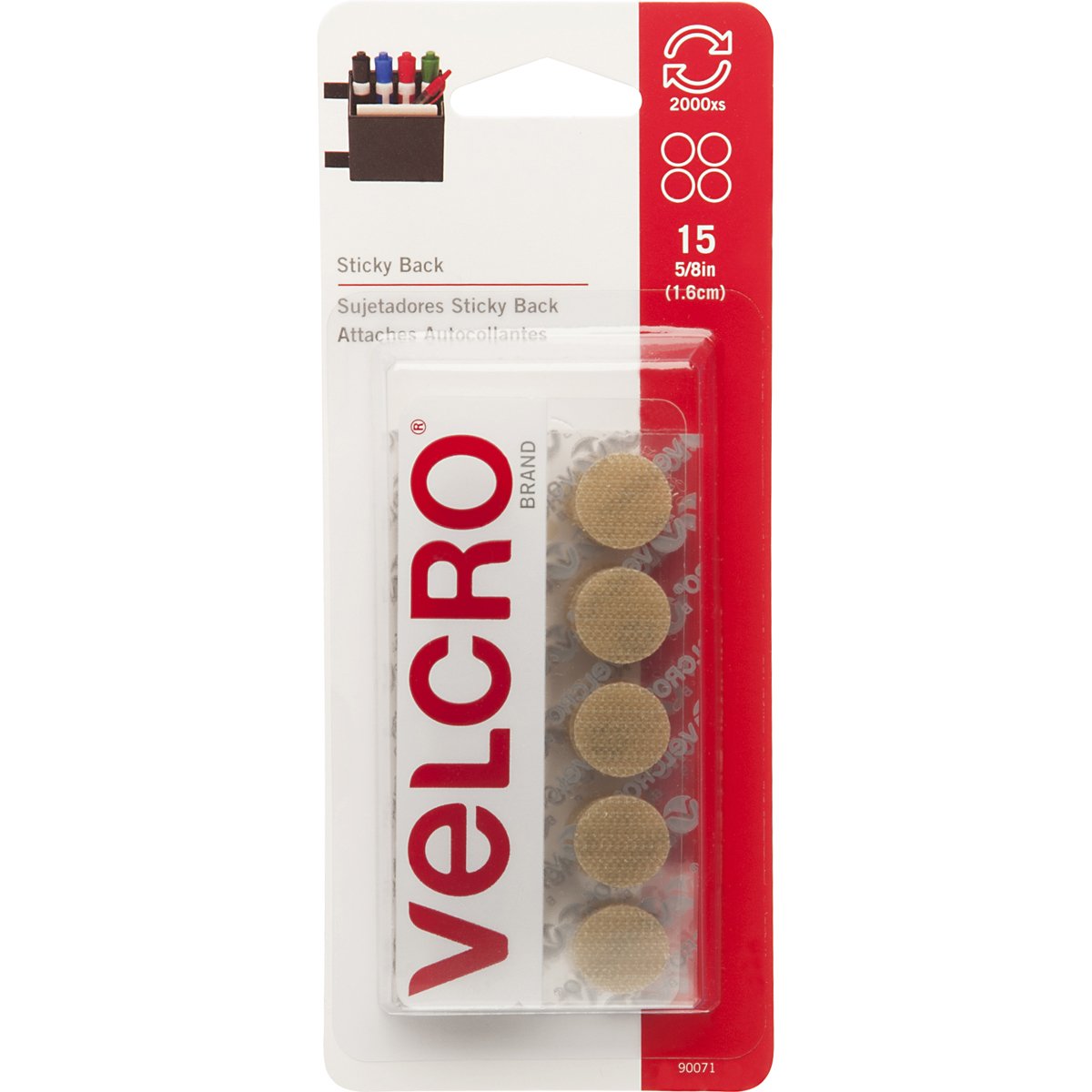 Velcro 90071 5/8" Beige Sticky Back Coins 15 Count