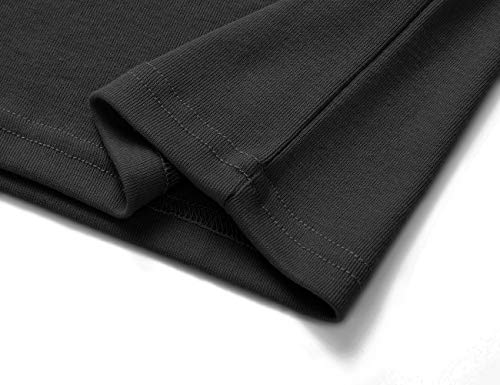 Beauhuty Men's Casual Slim Fit Turtleneck Pullover Long Sleeve T-Shirt (Black,L)