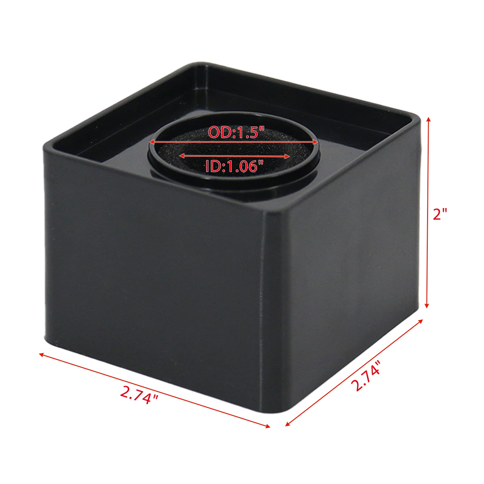 YaeGarden 4-Pack Microphone Flag Station Portable Square Cube Shaped Interview Mic Flag Station Logo Superior ABS Material, Black