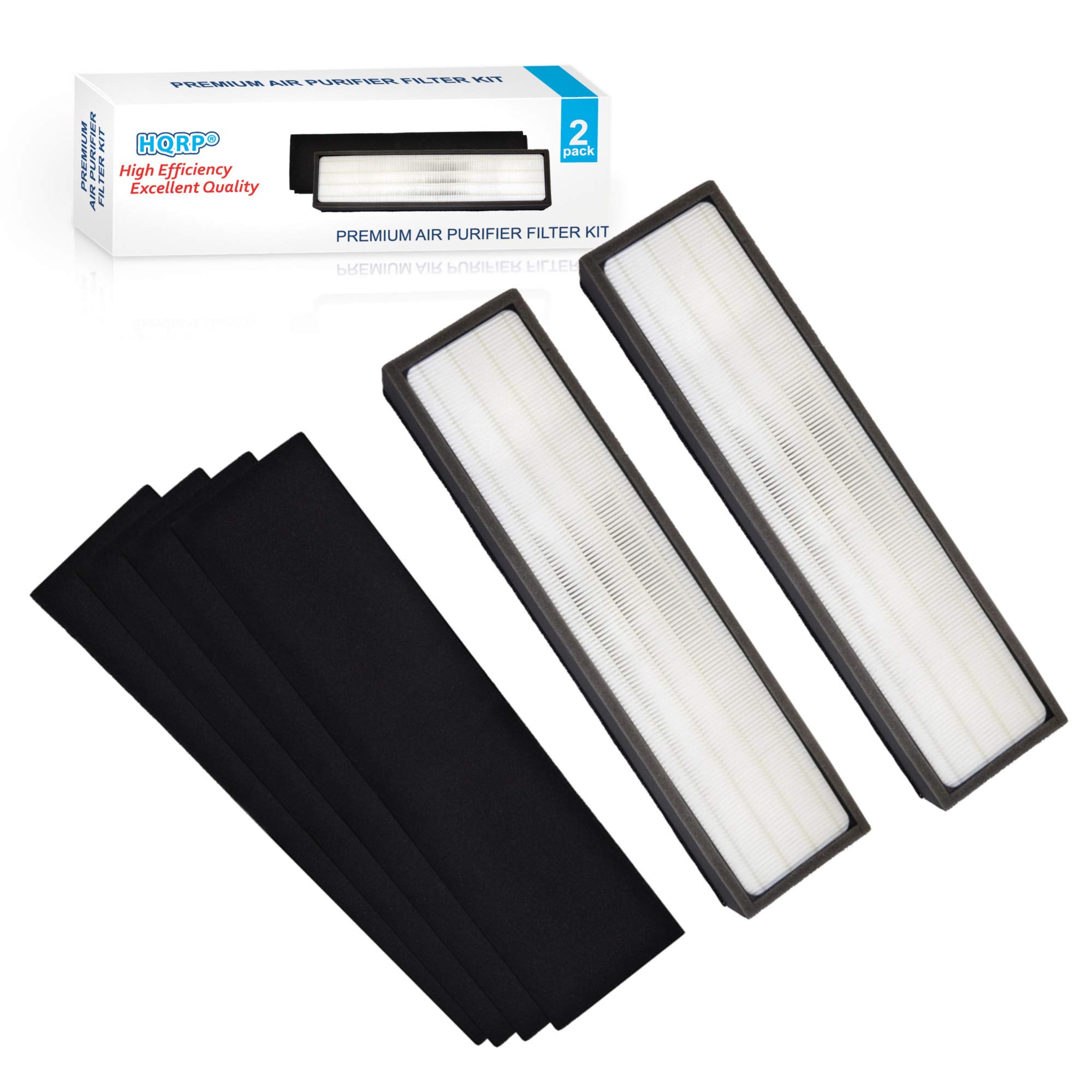 HQRP Filter Kit compatible with InvisiClean IC-7028 4 in 1 Full Size Tower model, 2pcs Cartridge Filters & 4-Pack Carbon Activated Pre-Filters