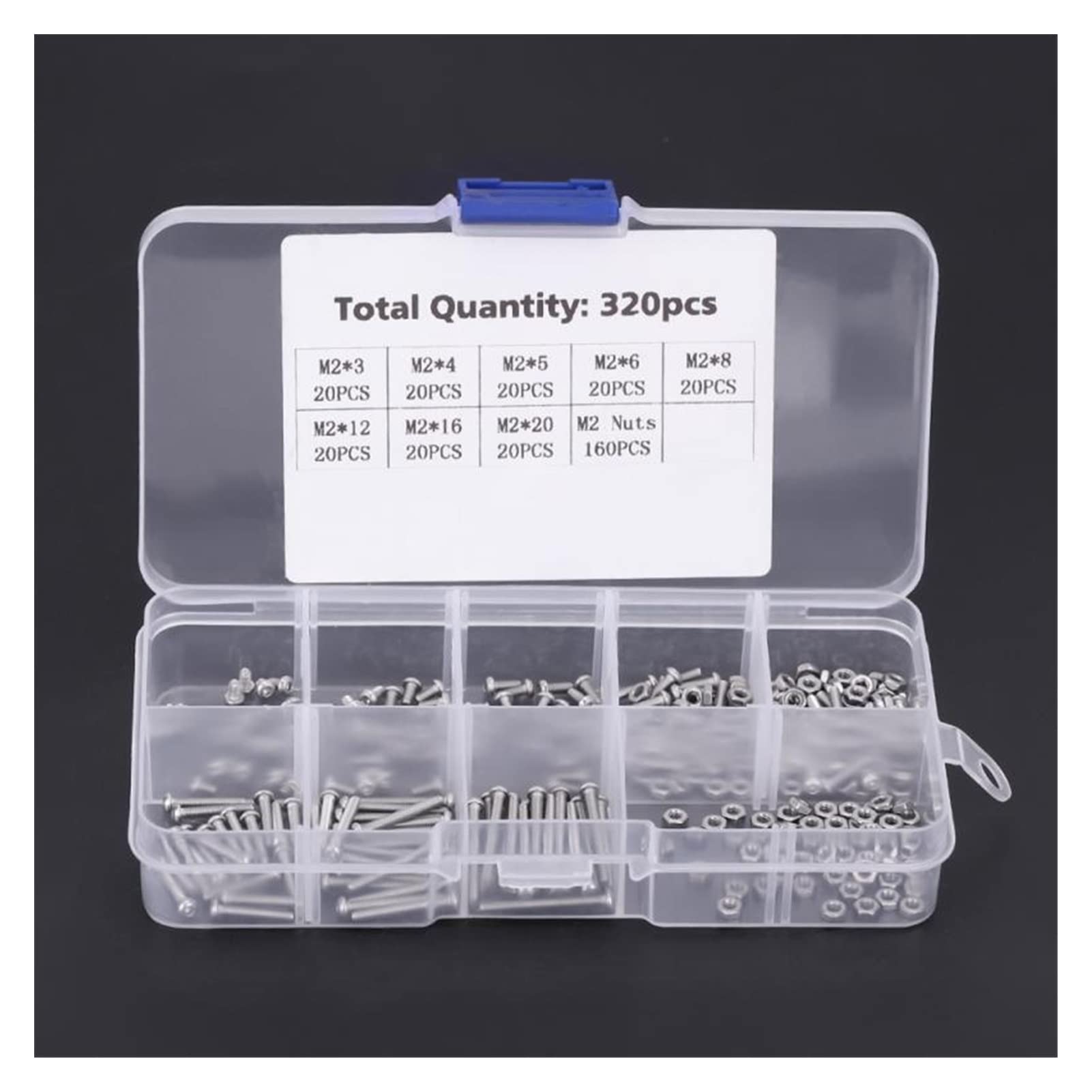 Screw 320Pcs/Set M2 Machine Screws Set Stainless Steel Screws & Bolts Fasteners for Laptop/Phone/PC Repair Tools Kit Easy to Install