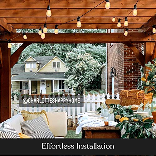Brightech Ambience Pro Solar Powered LED Outdoor String Lights - 27 Ft Commercial Waterproof Patio Lights with Flaming, Flickering Bulbs - Shatterproof String Lights for Your Halloween, Porch, Deck