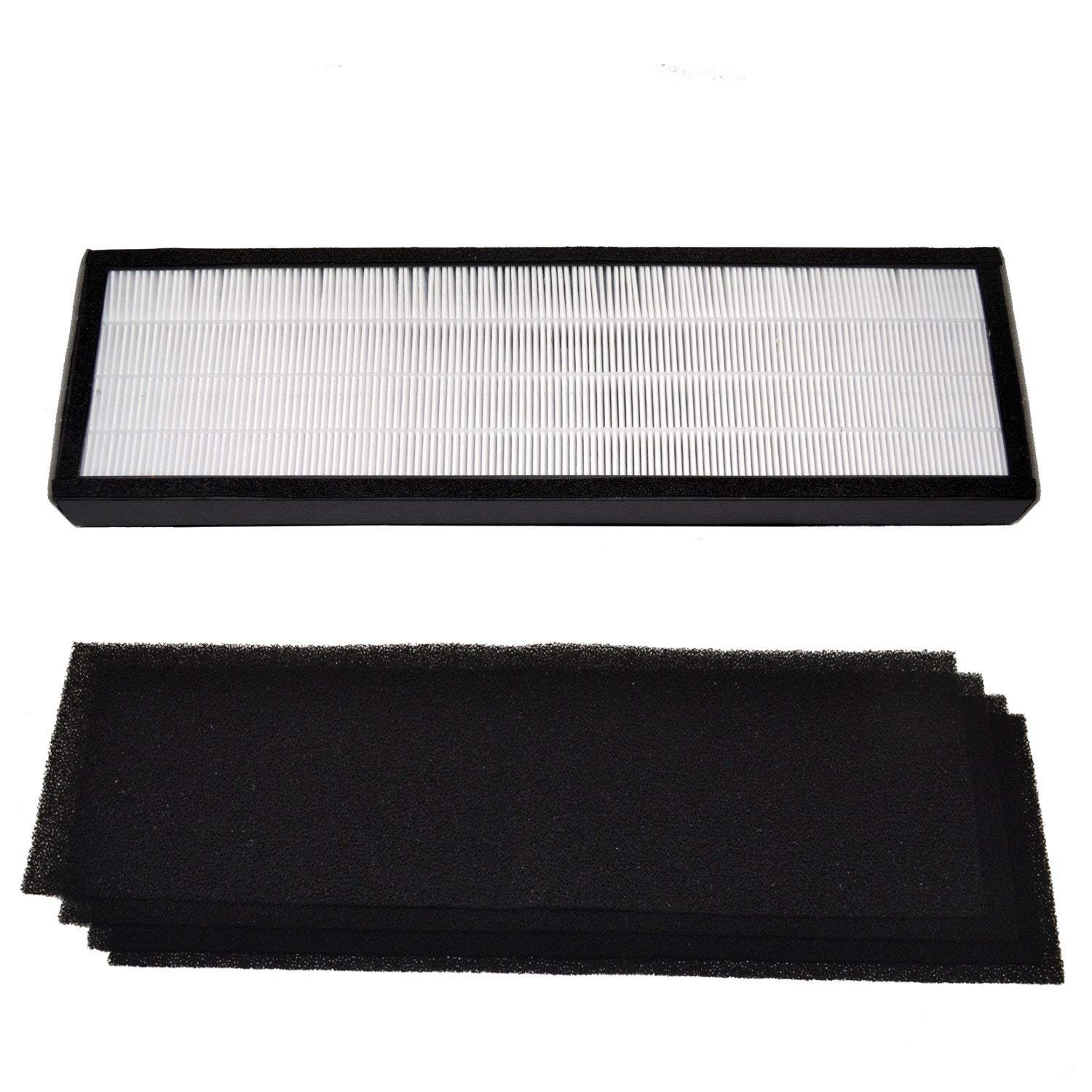 HQRP HEPA Filter B w/ 4-Pack Carbon Filters compatible with GermGuardian AC4800 AC4820 AC4900CA AC4825 AC4850PT; parts FLT4825 FLT4850PT FLT22CB4 Replacement