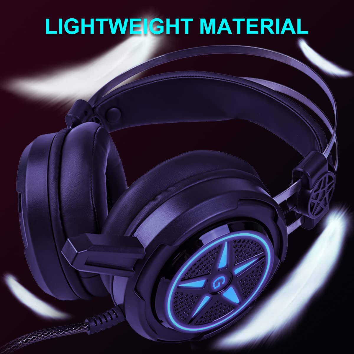 Olyre Gaming Headset G3 for PS4 PS5 Xbox One Switch PC with Noise Canceling Deep Bass Stereo Sound…Over Ear Headphones with Mic, Glowing LED Light, Bass Surround, Soft Earmuffs for Laptop MacNES Games