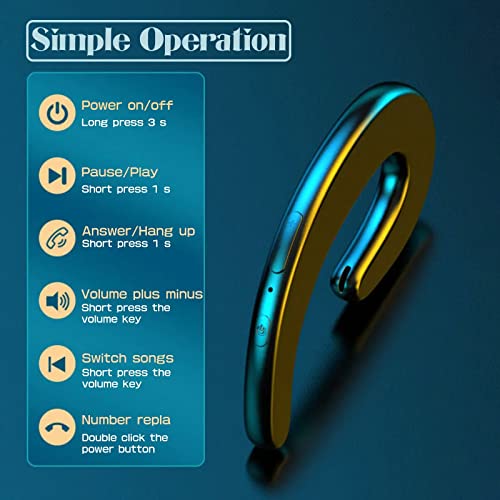 ESSONIO Open Ear Headphone Bluetooth earpiece for Cell Phone air Conduction Headphone Wireless Bluetooth Headphone with Microphone