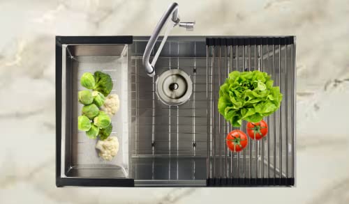 BlueBay Workstation Stainless Steel 28'' undermount Sink with 5 Gourmet Accessories