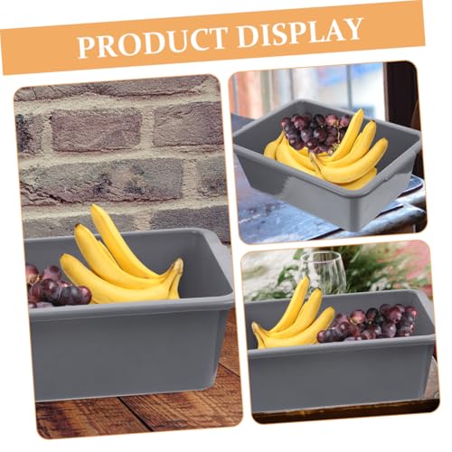 CHILDWEET 3pcs Restaurant Bowl Storage Box Rectangle Utility Dish Tub Dishpan Basin Tub Wash Basin Tub Utility Tub Washing Basin Tub Meat Prep Tub Storage Bins Multipurpose Bus Tub Grey Pp