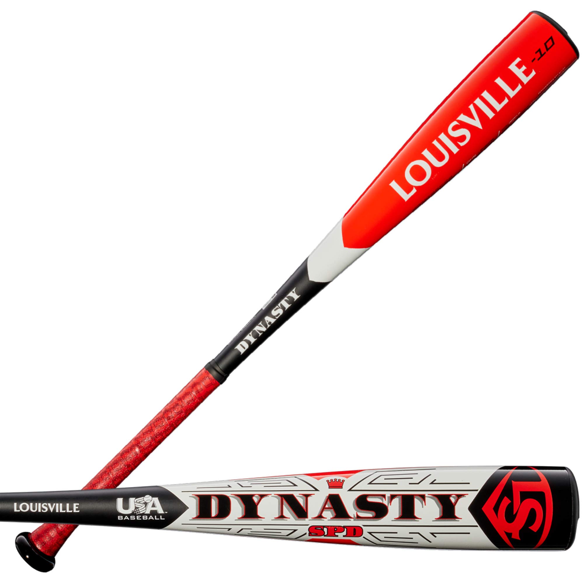 Louisville Slugger unisex-adult 2020 Dynasty SPD (-10) 2 5/8" USA Baseball Bat, 32"/22 oz, Red/Black/White