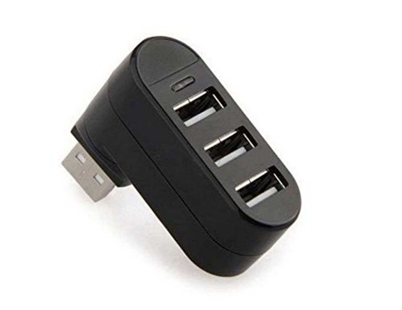 Sudroid 3-Port USB 2.0 Rotatable Hub [90°/180° Degree Rotatable] (Black)