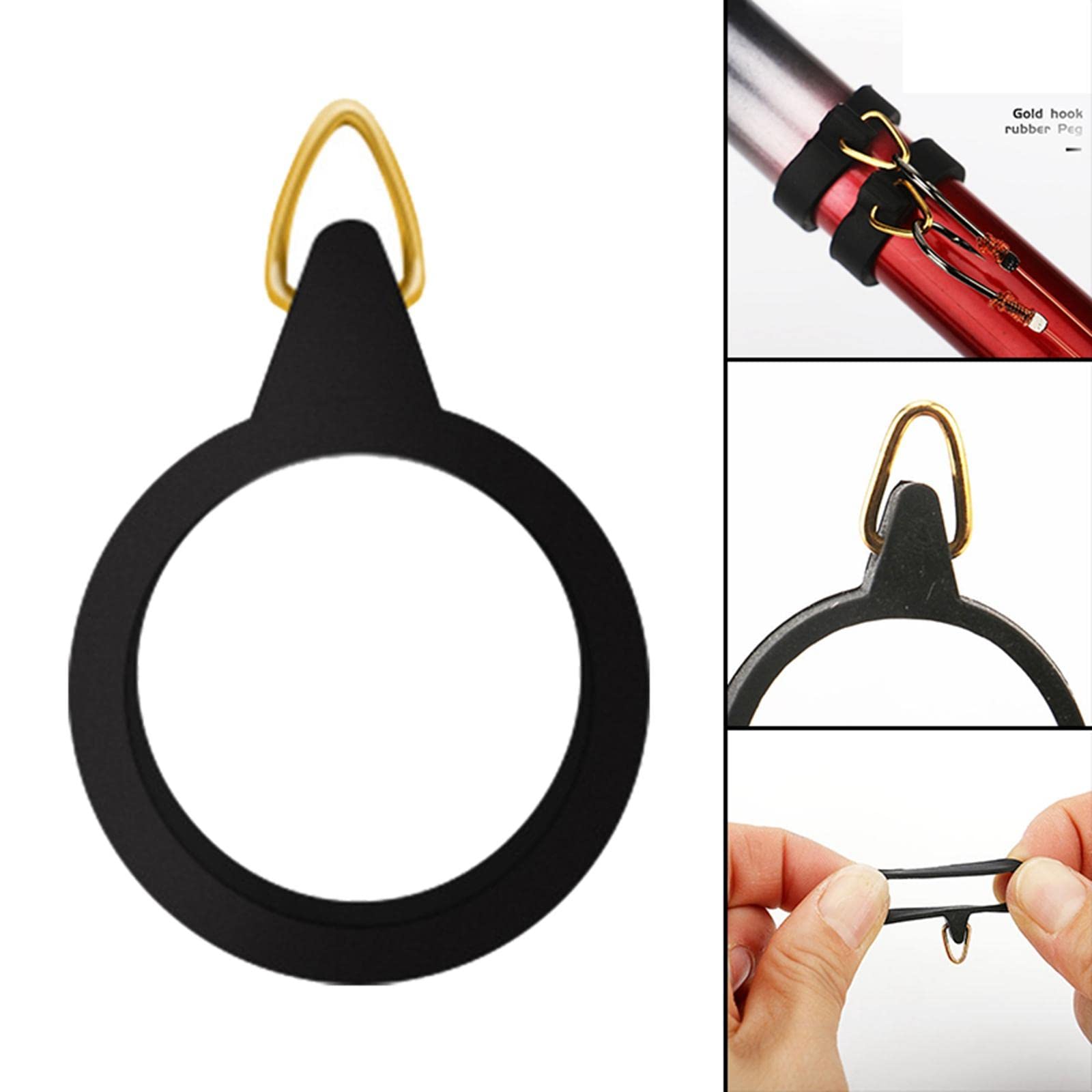 B Baosity Fishing Hook Secure Holder Lure Accessories Jig Hooks Safe Keeping for Fishing Rod Tool, Golden Medium