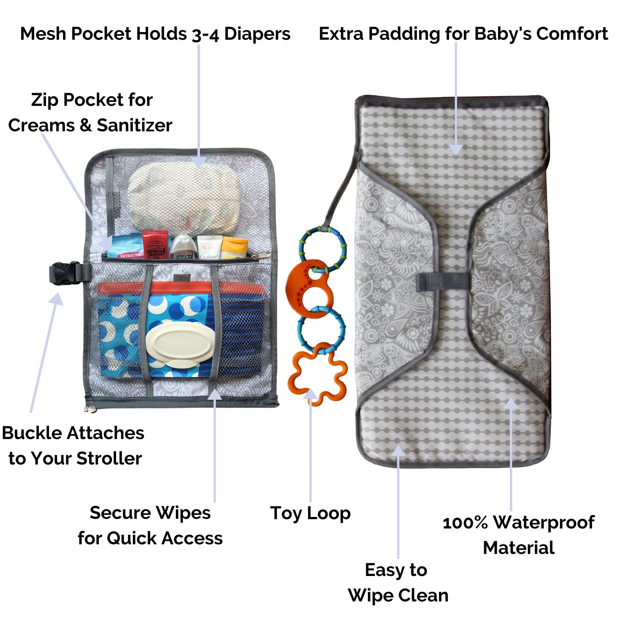 Suessie Portable Diaper Changing Pad and Organizer