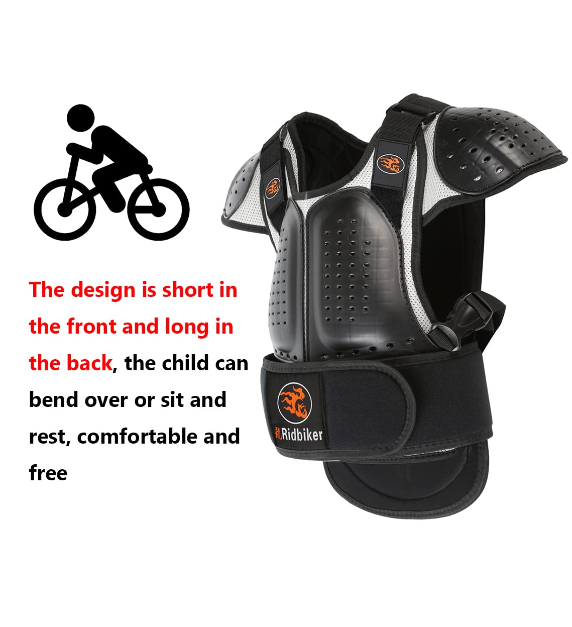 Kids Dirt Bike Gear Chest Protector Motocross Gear Body Armor Vest for Motorcycle Protective Gear Motocross Chest Protector Motorcycle Riding Gear (Silver, Medium)