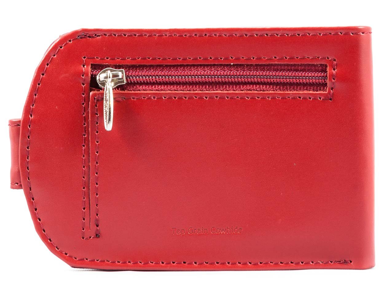 Big Skinny Women's Taxicat Leather Bi-Fold Slim Wallet, Holds Up to 25 Cards, Red