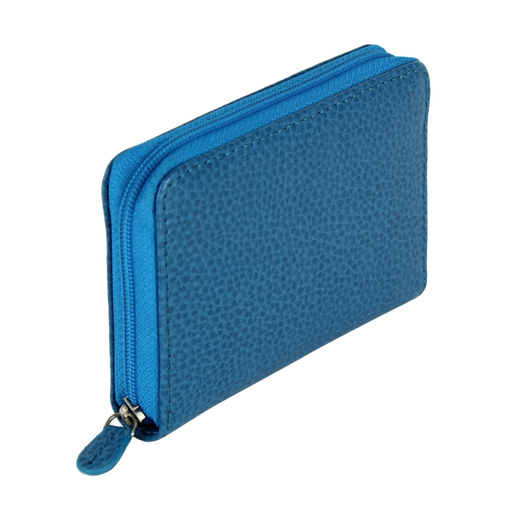Laurige Small Wallet, Genuine Leather, 4.5 x 3.375 x 0.75 inches, Turquoise (G437.05)